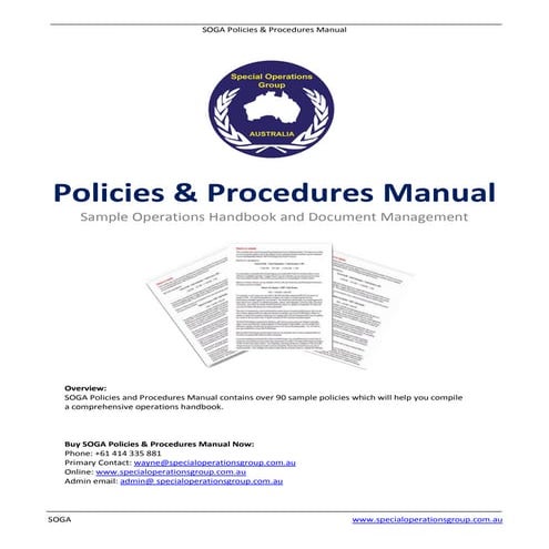 Soga policies procedures manual software sample | PDF