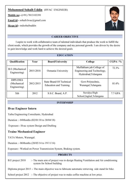 HVAC Engineer Resume | DOCX