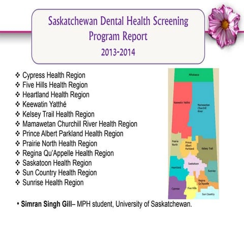 Saskatchewan Dental Health Screening Program Report | PPTX