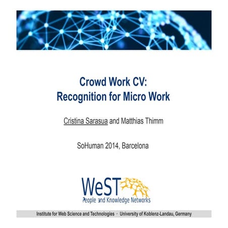Crowd Work CV: Recognition for Micro Work | PDF