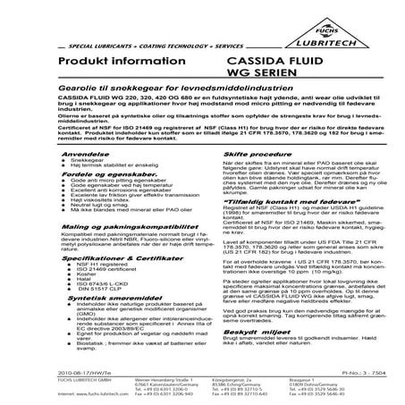 Tds cassida fluid wg 220 dk | PDF