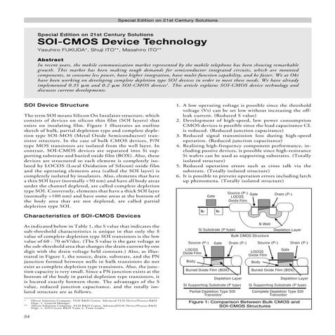 Soi cmos device technology | PDF