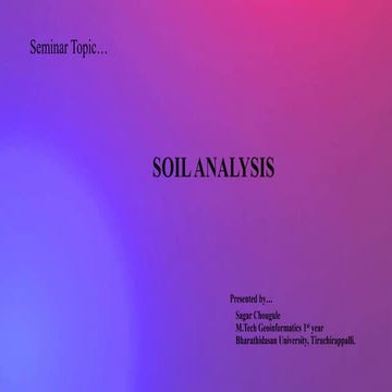 Soil analysis | PPTX