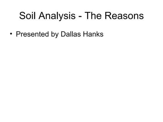 Soil analysis | PPTX | Chemistry | Science