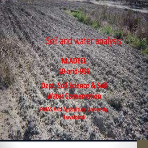 Soil parameters, analysis protocols, interpretation, and fertilizer ...