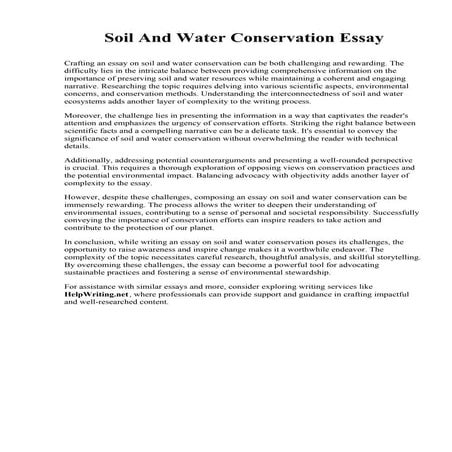 Soil And Water Conservation Essay.pdf | Science