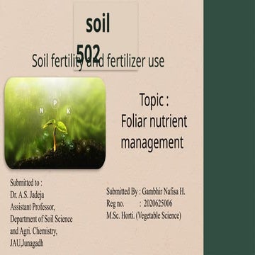 foliar nutrient managment soil science .ppt