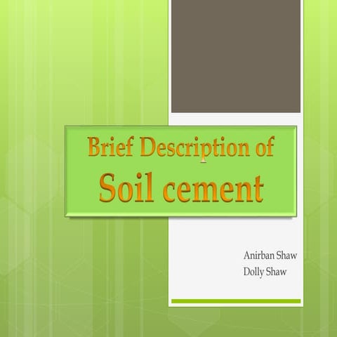 Soil cement | PPTX