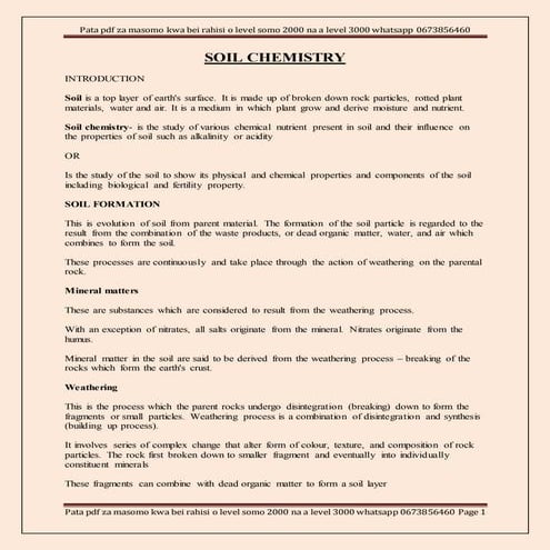 Soil chemistry | PDF