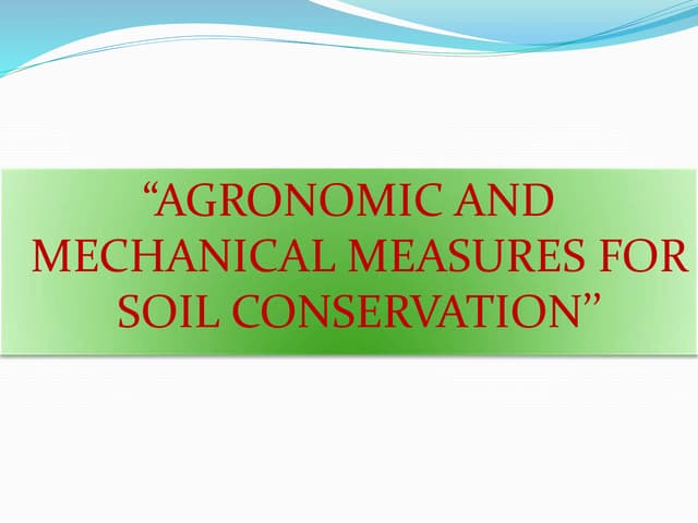 Soil moisture conservation techniques | PPTX