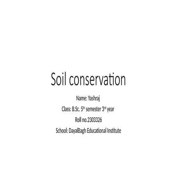 Poster on Soil conservation | PDF