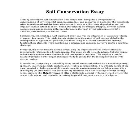 Soil Conservation Essay. Southern Adventist University | PDF