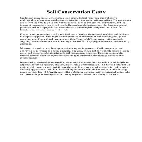 Soil Conservation Essay | PDF