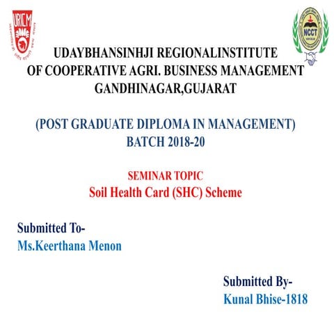 Soil health card (shc) | PPTX