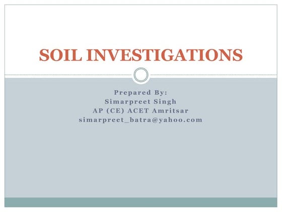 TYPES OF SOIL SAMPLE AND SAMPLERS . | PPTX