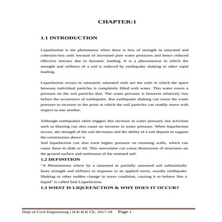 Soil liquefaction seminar report | PDF