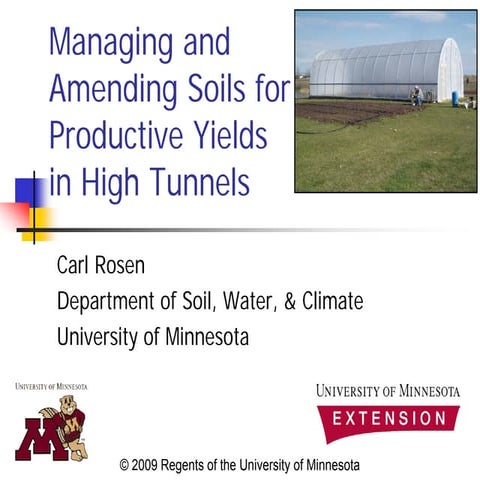 High Tunnel Soil Management | PDF