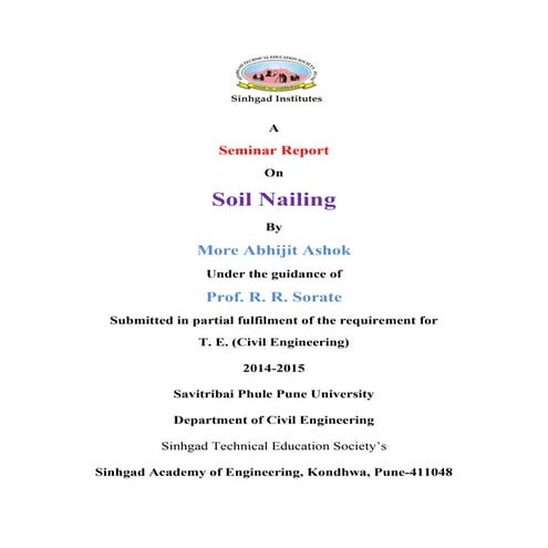 SOIL NAILING | PDF
