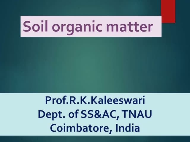 organic matter decomposition | PDF
