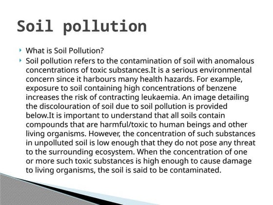Soil contamination and remediation | PPT