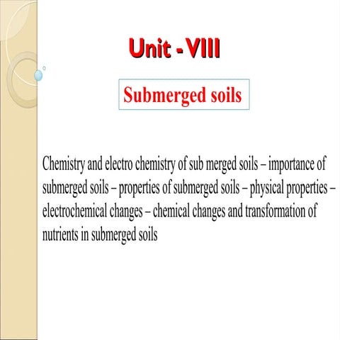 Submerged Soils and it characters and factors effect it | PPT | Science