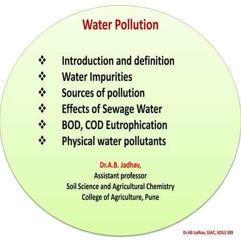 Soils 509 water pollution sources bod_cod_eutrophication | PPTX