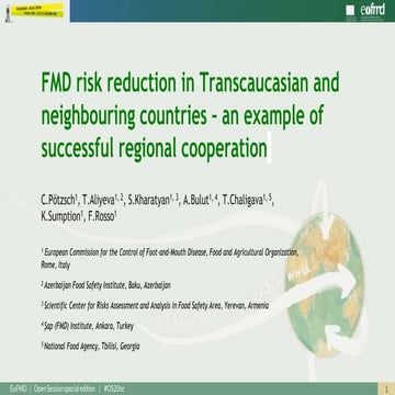OS20 - FMD risk reduction in Transcaucasian and neighbouring countries ...