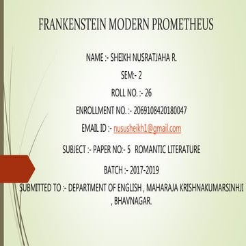 Frankenstein modern prometheus | PPT