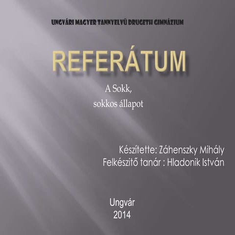 Sokk, sokkos állapot | PPTX