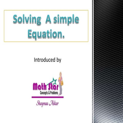 solving simple equation | PPTX