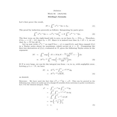 Stirling theorem | PDF