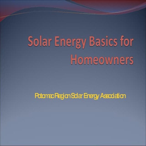 Solar Energy Basics | PPT