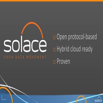 Cloud-Native Roadshow - Solace - Messaging for Open Data Movement ...