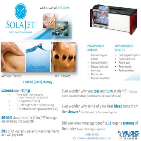 Sola Jet Pre & Post Session Hydro Massage | PPTX | Physical Therapy ...