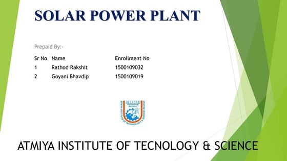 Solar power plant | PPT