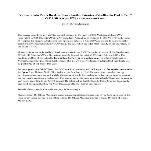 Vietnam - Power Development Plan 8 - Finalizing the plan - what you ...