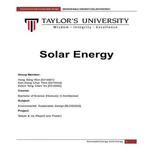 Solar Energy Report | DOCX