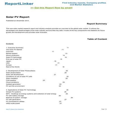 Solar PV Report | PDF
