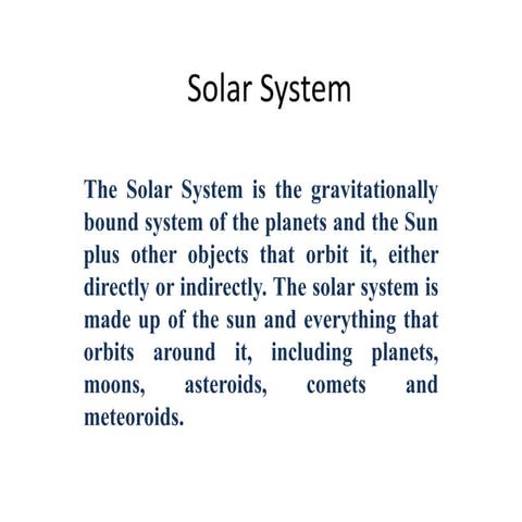Solar system ,stars,moons,planets,detail of planets | PPTX