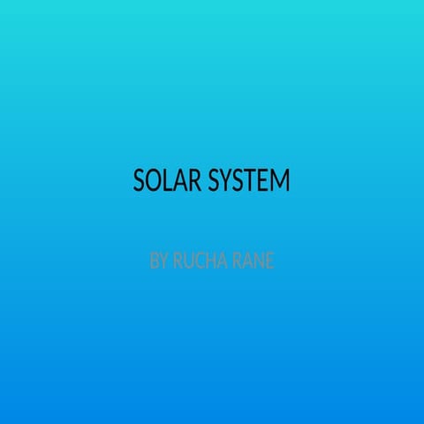 Solar System and Planets for Kindergarten Childrens | ODP