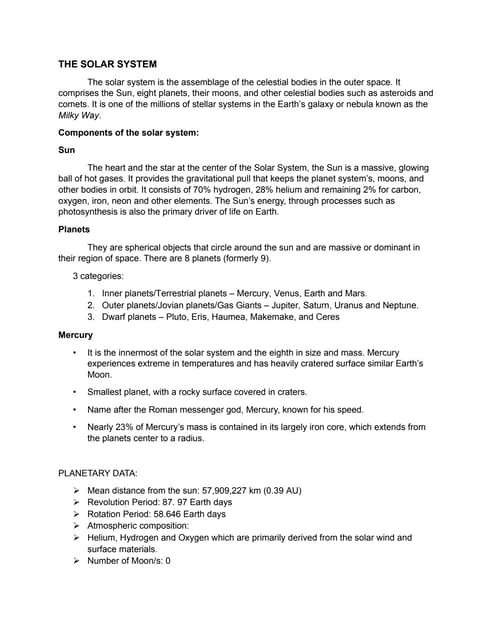 The Inner Planets | PPT | Space and Astronomy | Science