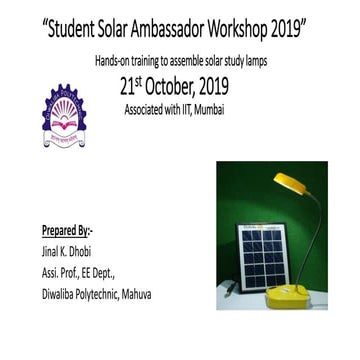 Solar ambassador workshop | PPTX