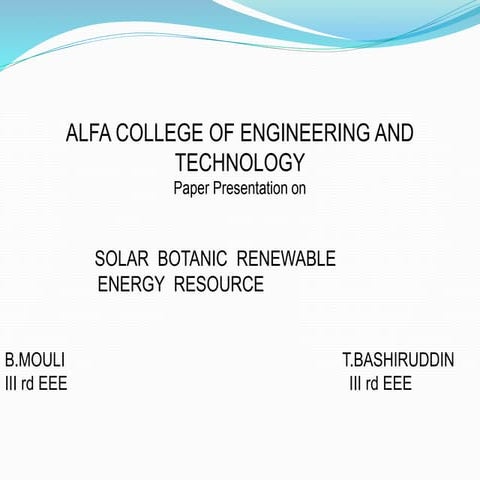 Solar botanic | PPTX