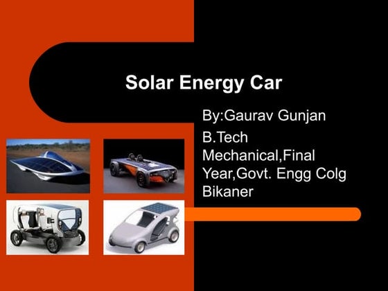 Solar Car Working Model | PPT