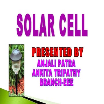 Solar cell | PPT