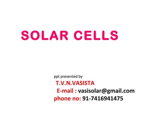 Generations of solar cells | PPT