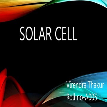 Solar panel Technology ppt | PPTX