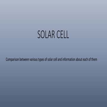 various types of solar cell | PPTX