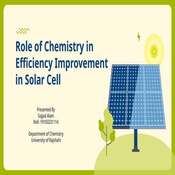 Role of chemistry in Efficiency Improvement in solar cell | PPT