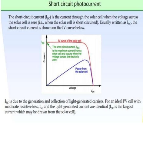 Solar cell isc joc open circuit in details | PPT